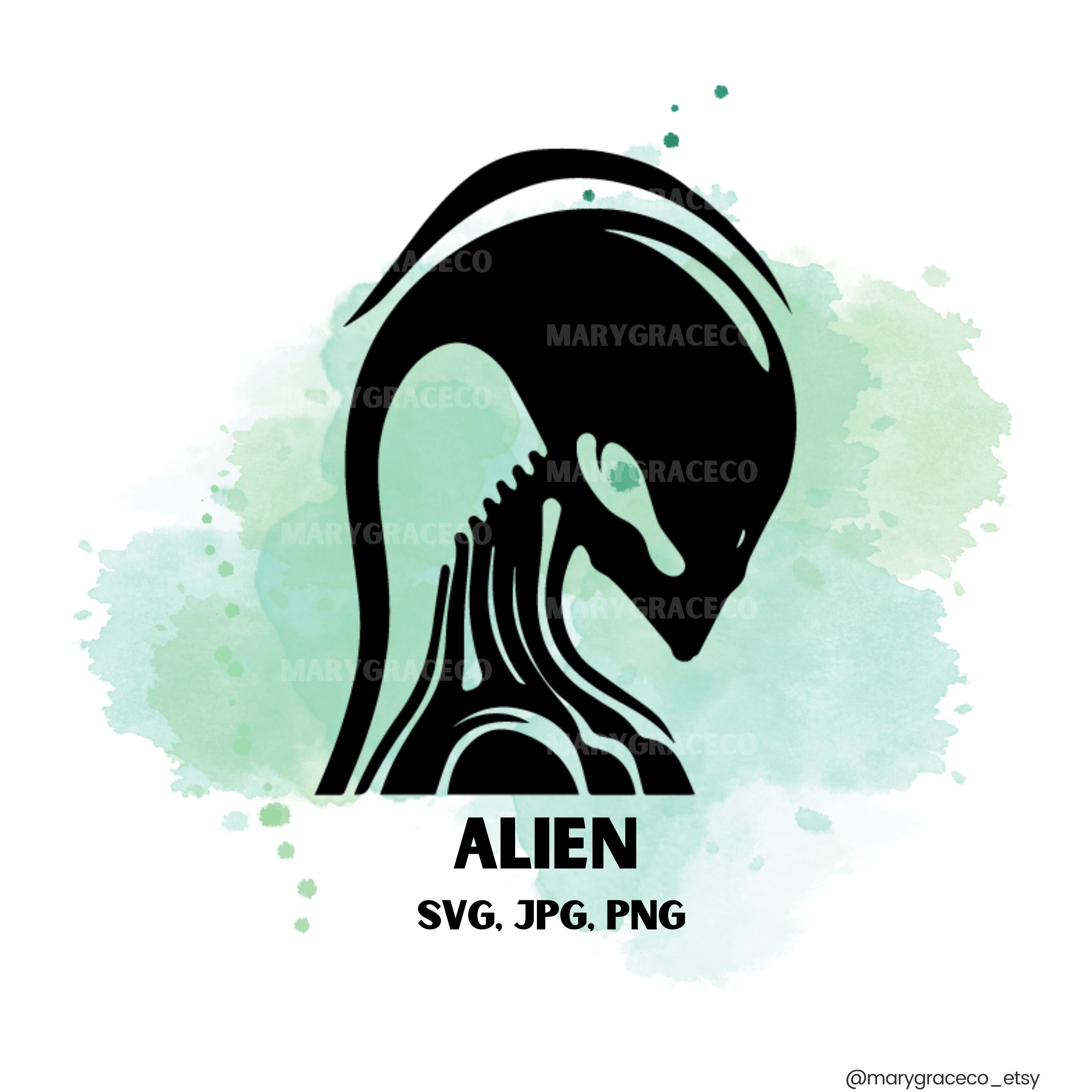 Alien SVG Black Alien Alien Clipart cut file Cricut alien - Etsy México