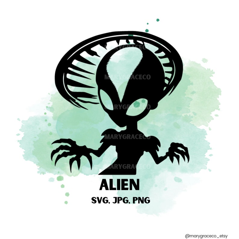 Alien SVG Black Alien Alien Clipart Cut File Cricut Alien - Etsy