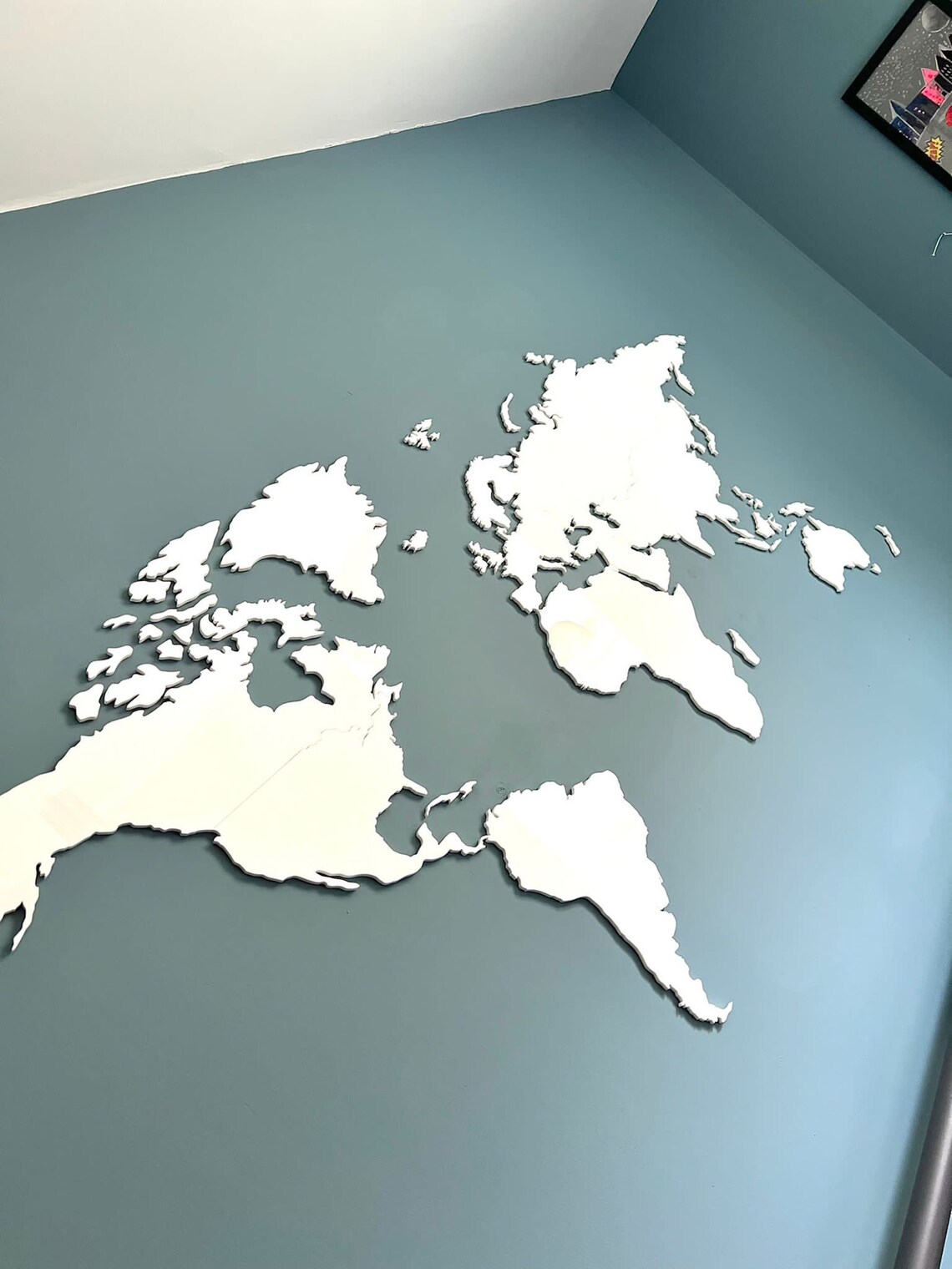 White Acrylic World Map Wall Art Map of the World - Etsy