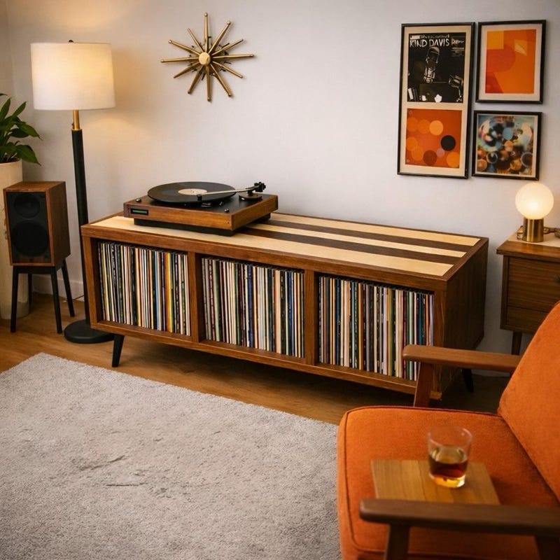 Walnut Stereo Credenza - Etsy