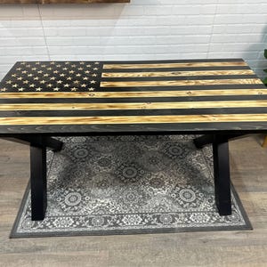 Patriot American Flag Dining Table | Solid Wood Farmhouse Kitchen ...