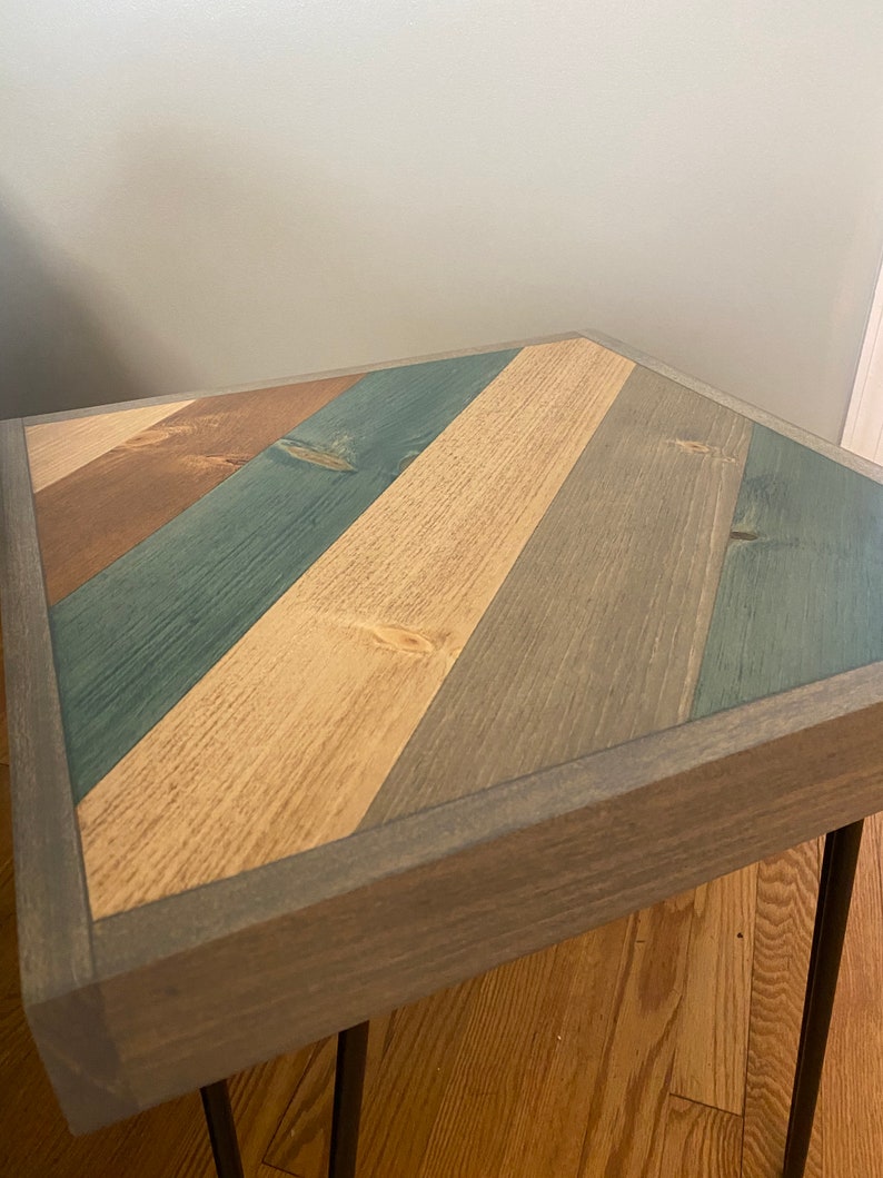 Teal Moss End Table Farmhouse End Table Coastal End Table - Etsy