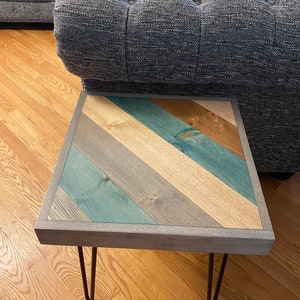 Teal Moss End Table Farmhouse End Table Coastal End Table - Etsy