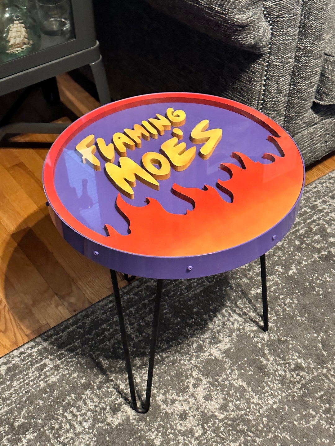 Flaming Moe's Accent Table, End Table, Side Table, Pop Culture Accent ...