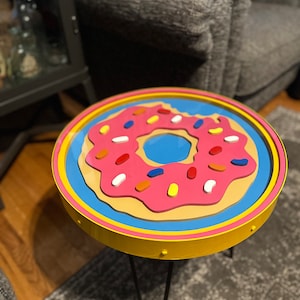Simpsons Donut Accent Table End Table Side Table Pop Culture Accent ...