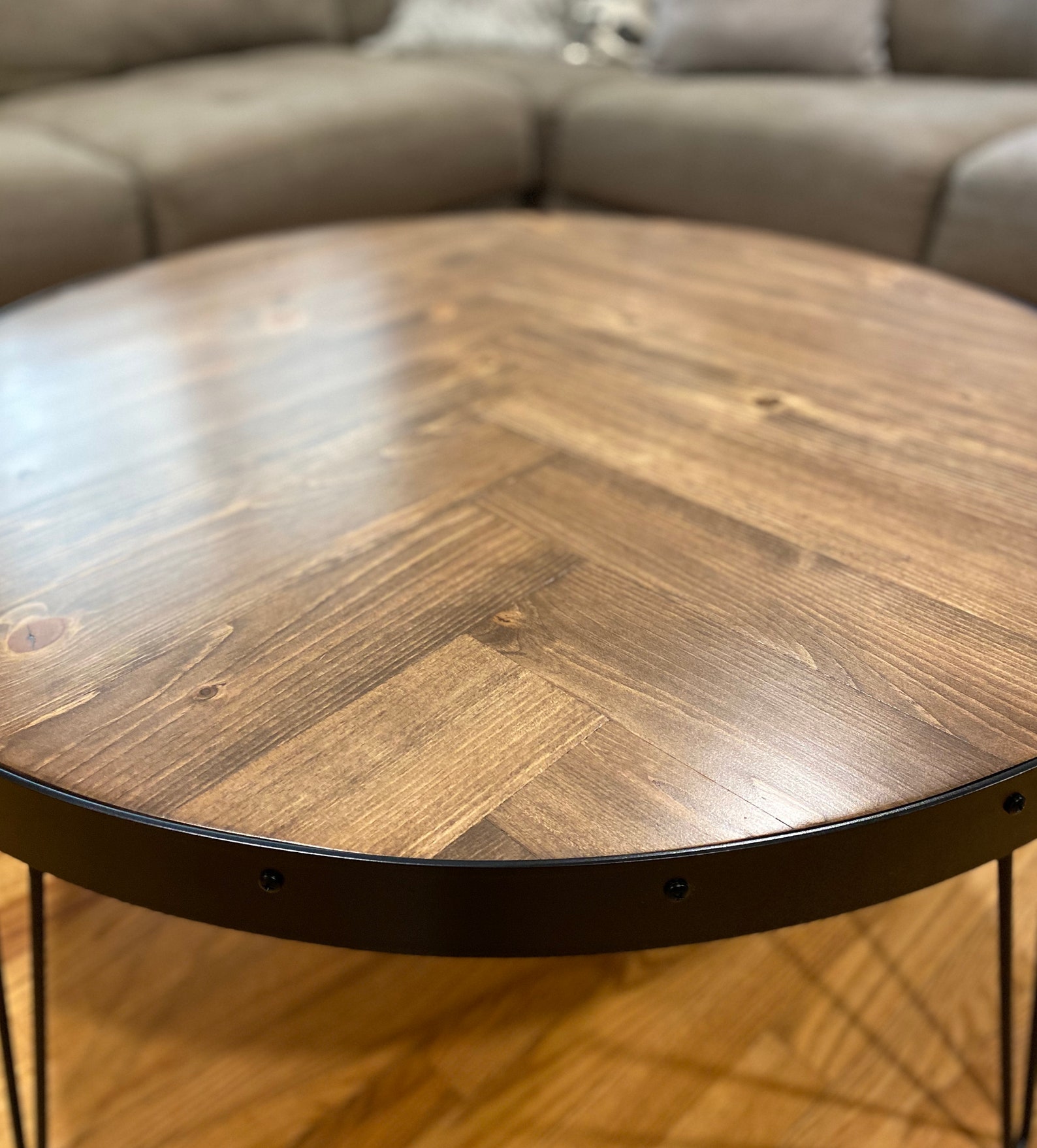 Herringbone Coffee Table Herringbone Table Farmhouse Table - Etsy