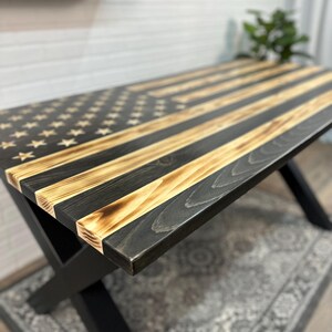 Patriot American Flag Dining Table | Solid Wood Farmhouse Kitchen ...