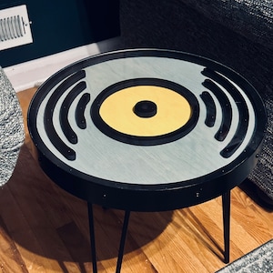 Pop Art Record Accent Table, Record Table, Round Accent Table ...