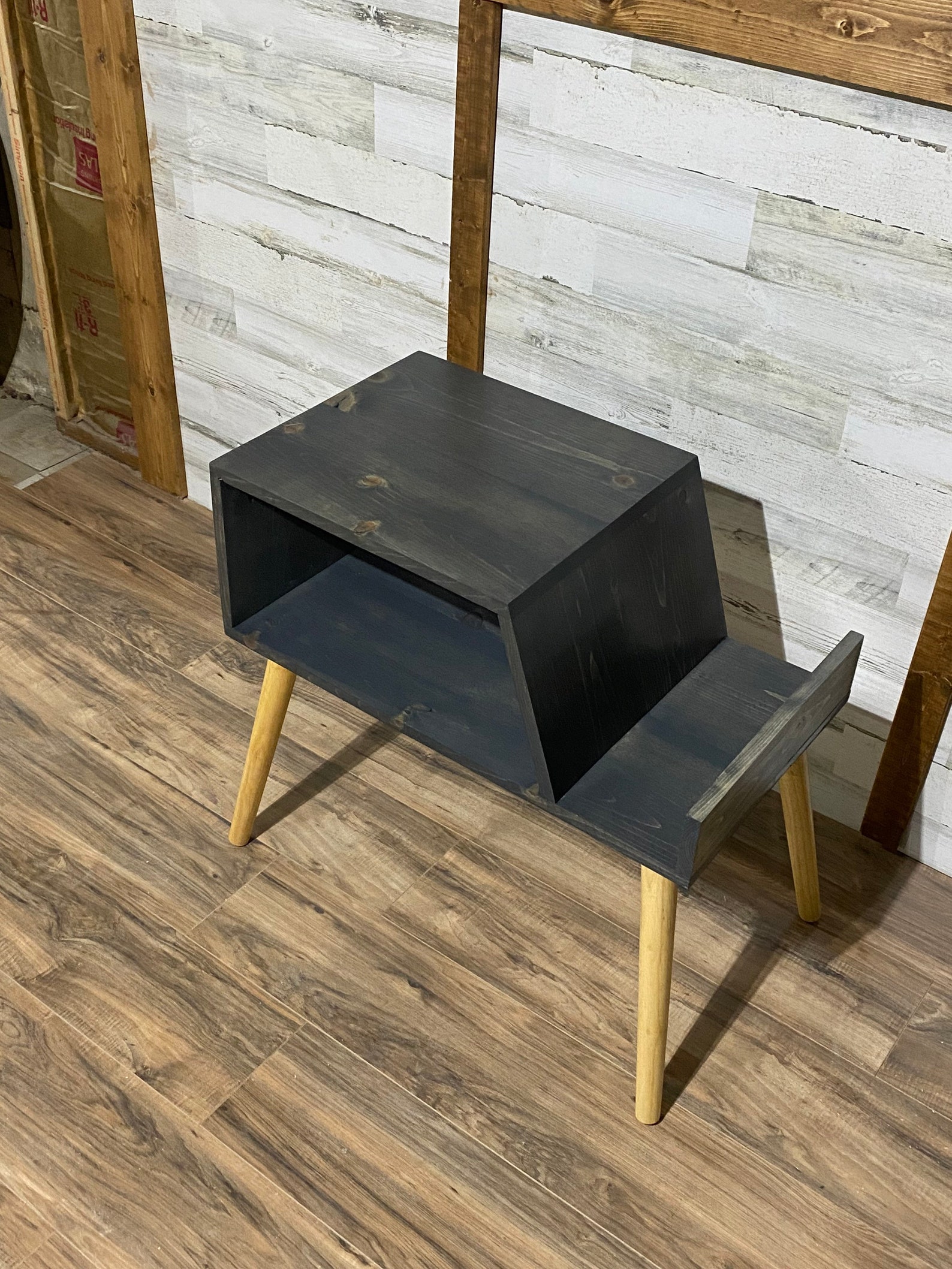 Record Player Table Record Storage Mid-century Modern End - Etsy