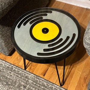 Pop Art Record Accent Table, Record Table, Round Accent Table ...