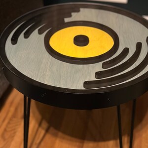 Pop Art Record Accent Table, Record Table, Round Accent Table ...