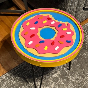 Simpsons Donut Accent Table End Table Side Table Pop Culture Accent ...