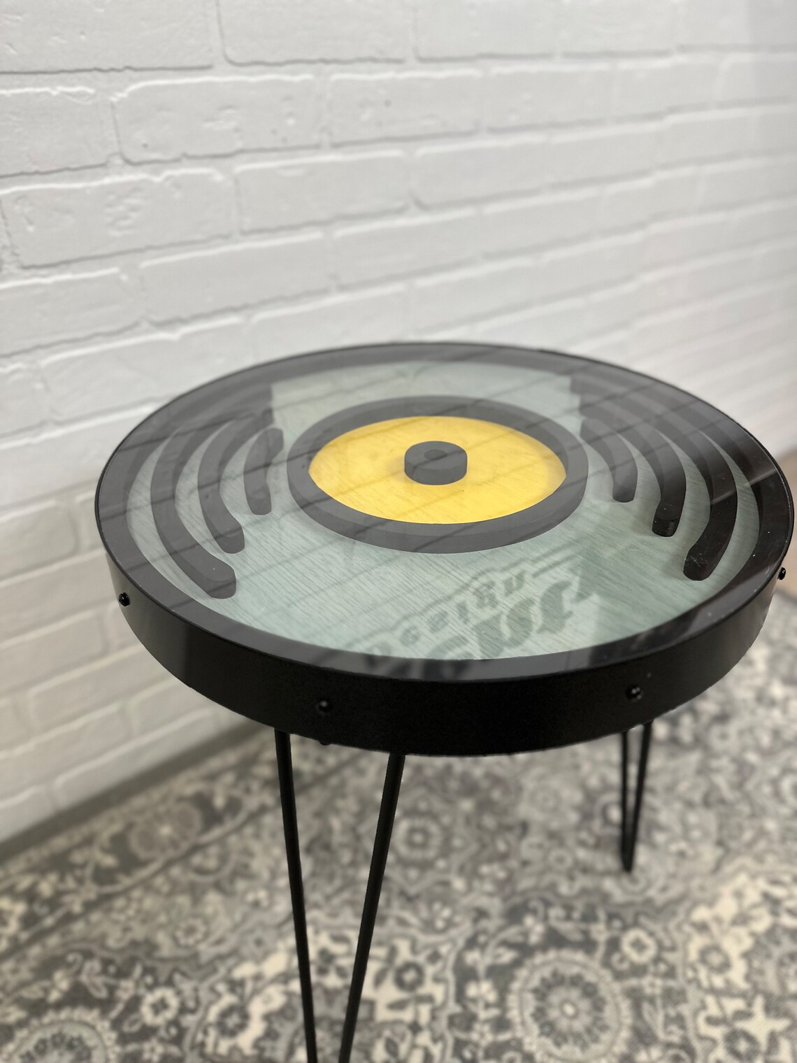 Pop Art Record Accent Table, Record Table, Round Accent Table ...