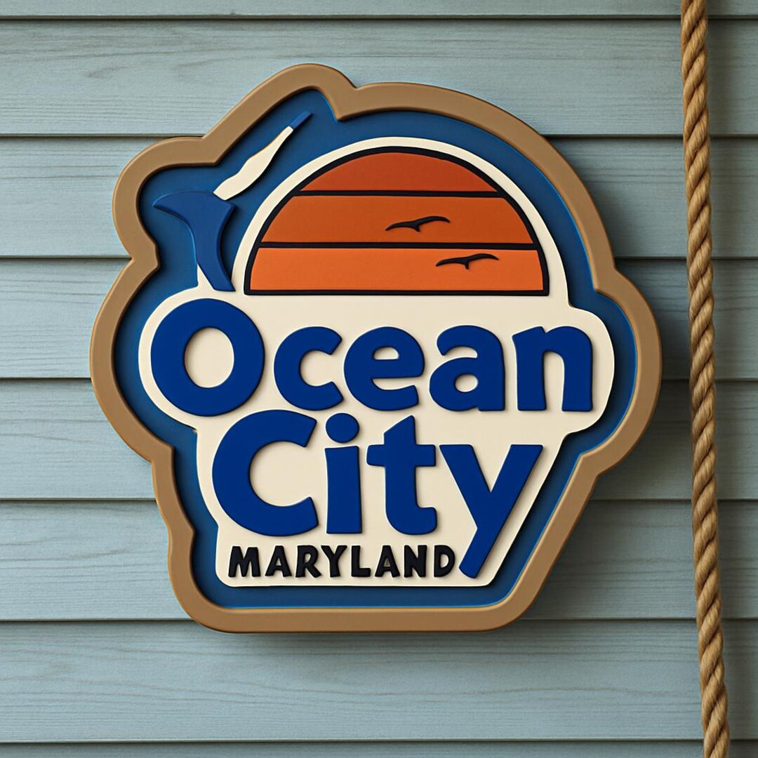 Retro Ocean City Maryland Sign | 3D Routed Wall Art | Coastal Beach ...