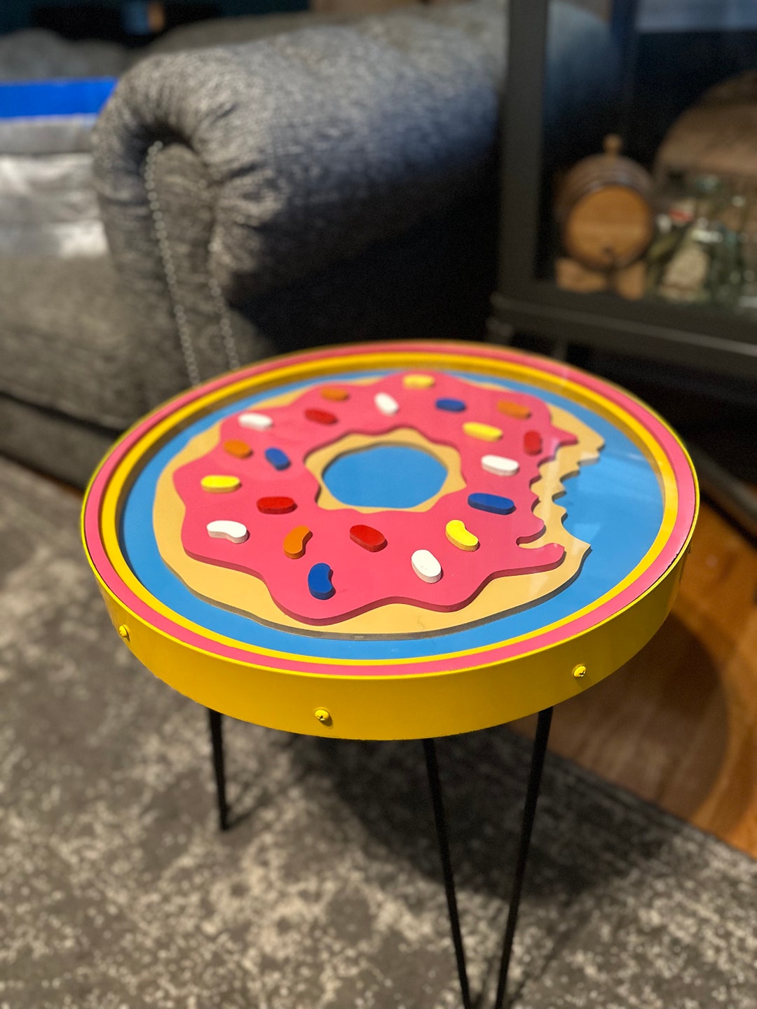 Simpsons Donut Accent Table End Table Side Table Pop Culture Accent ...