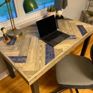 The Navy Desk | Herringbone Desk | Home Office Desk | Farmhouse Desk ...