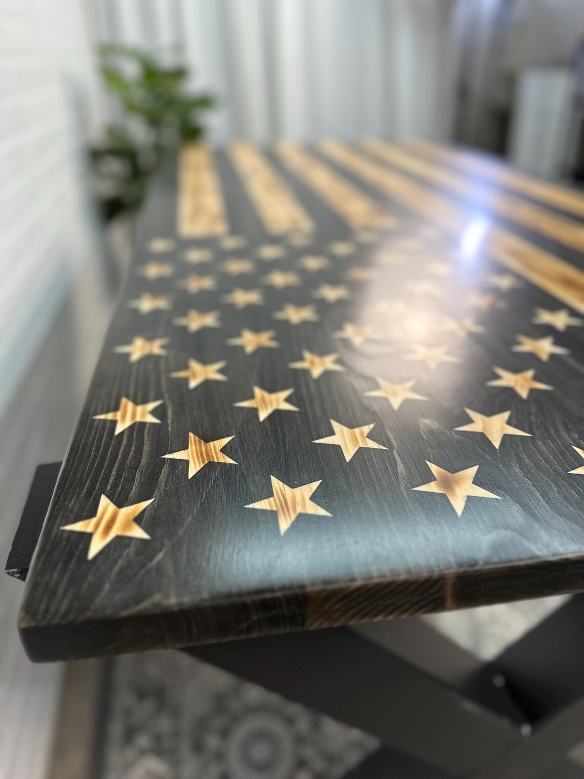 Patriot American Flag Dining Table | Solid Wood Farmhouse Kitchen ...