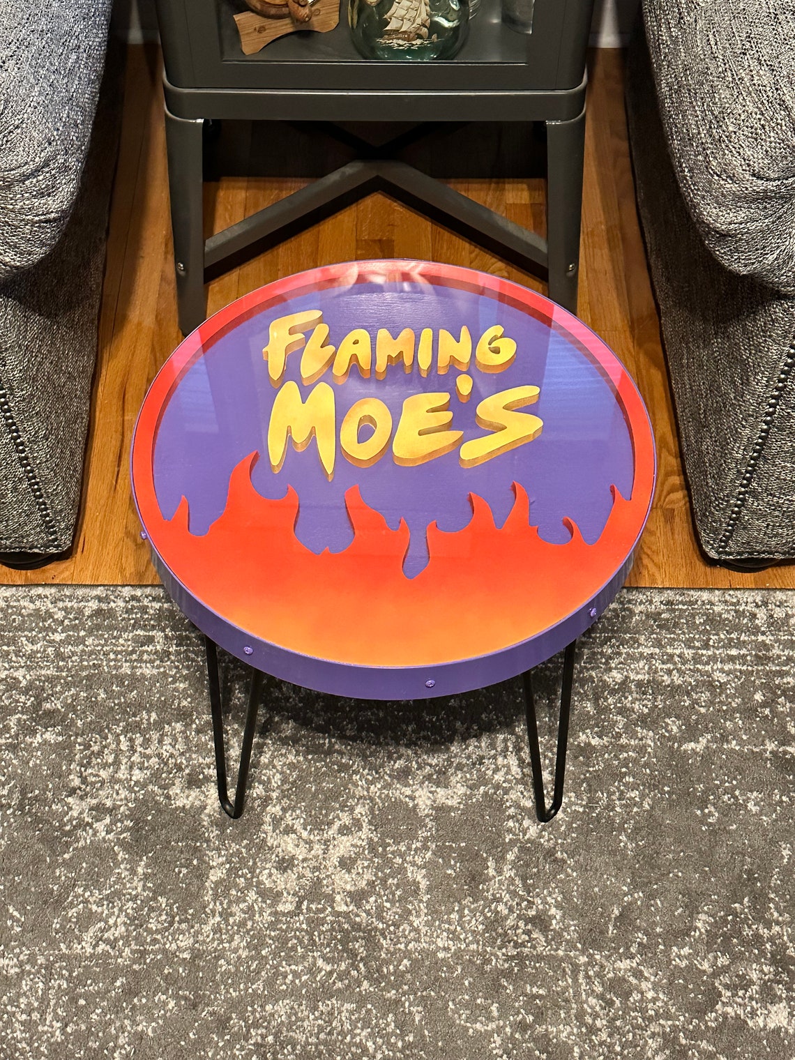 Flaming Moe's Accent Table, End Table, Side Table, Pop Culture Accent ...