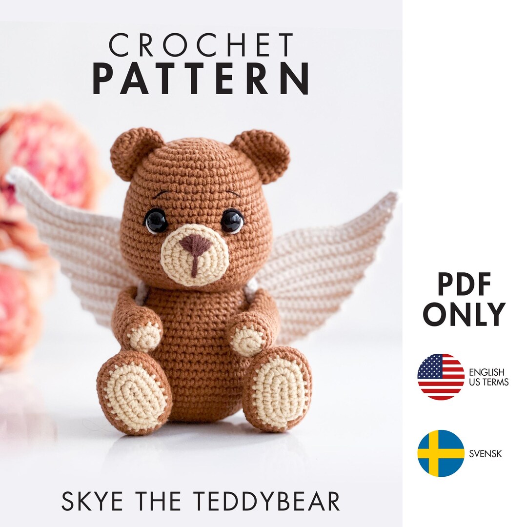 Crochet Pattern - Teddy Bear - Amigurumi Bear With Angel Wings (PDF Diy ...