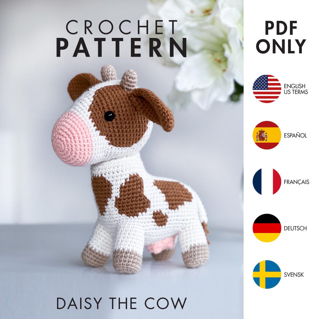 CROCHET PATTERN: Daisy the Cow - Amigurumi Cow Crochet PDF Pattern ...