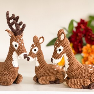CROCHET PATTERN: the Fallow Deer Family – Amigurumi Deer / Reindeer ...