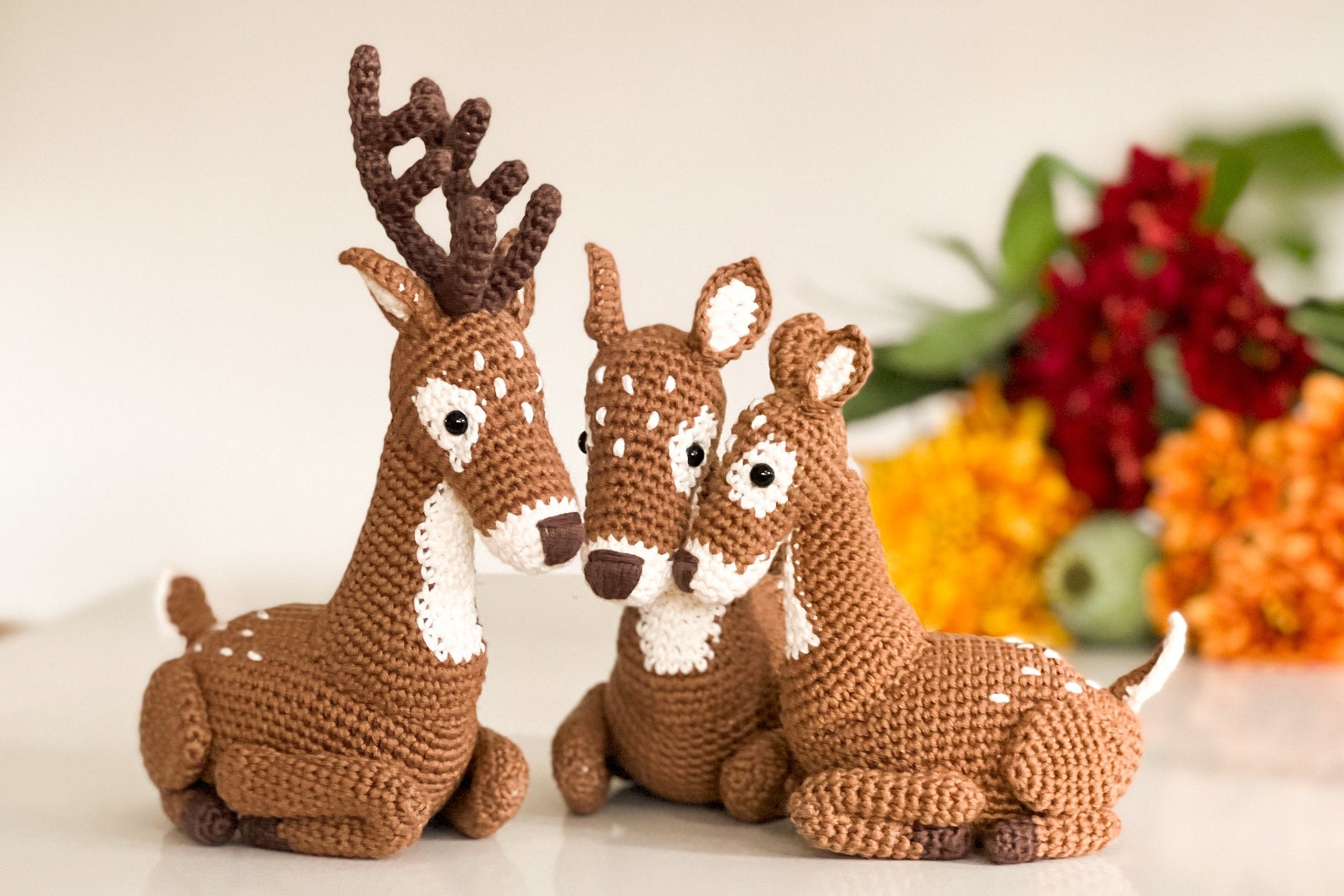 CROCHET PATTERN: the Fallow Deer Family Amigurumi Deer / - Etsy