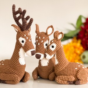 CROCHET PATTERN: the Fallow Deer Family – Amigurumi Deer / Reindeer ...