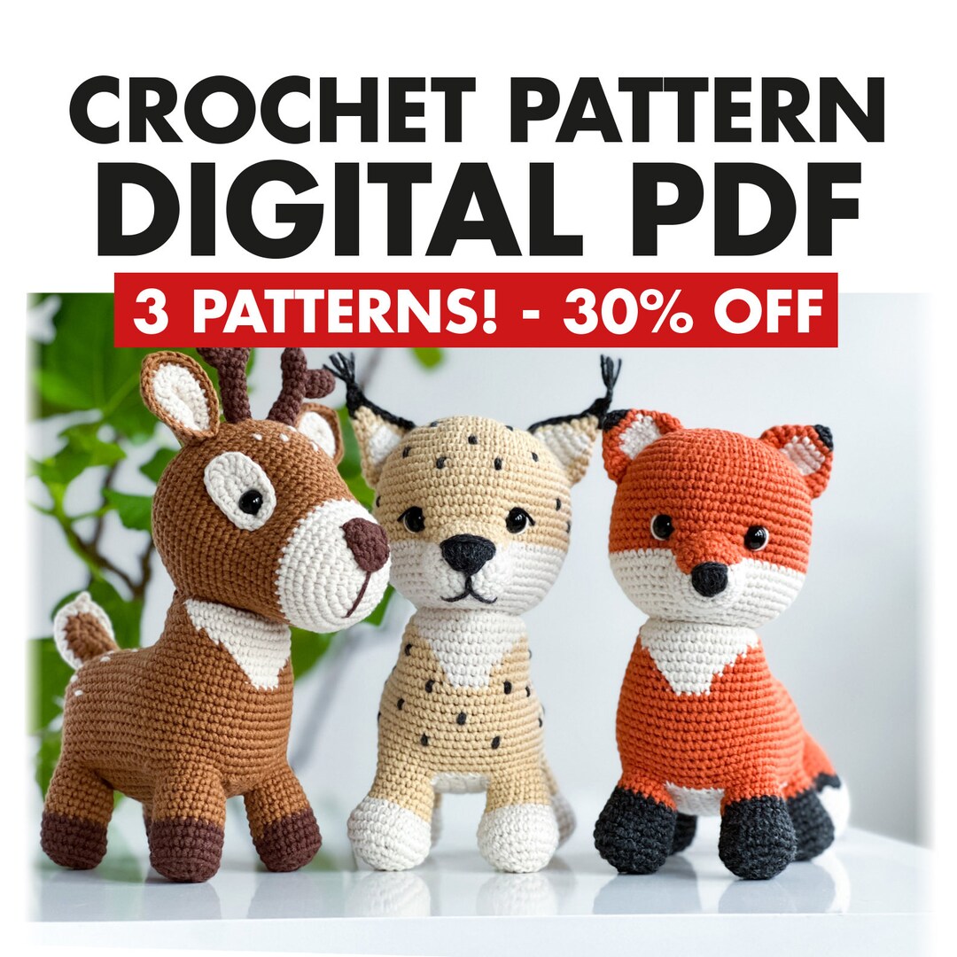 CROCHET PATTERN: Forest Animals Amigurumi Lynx / Fox / Deer - Etsy