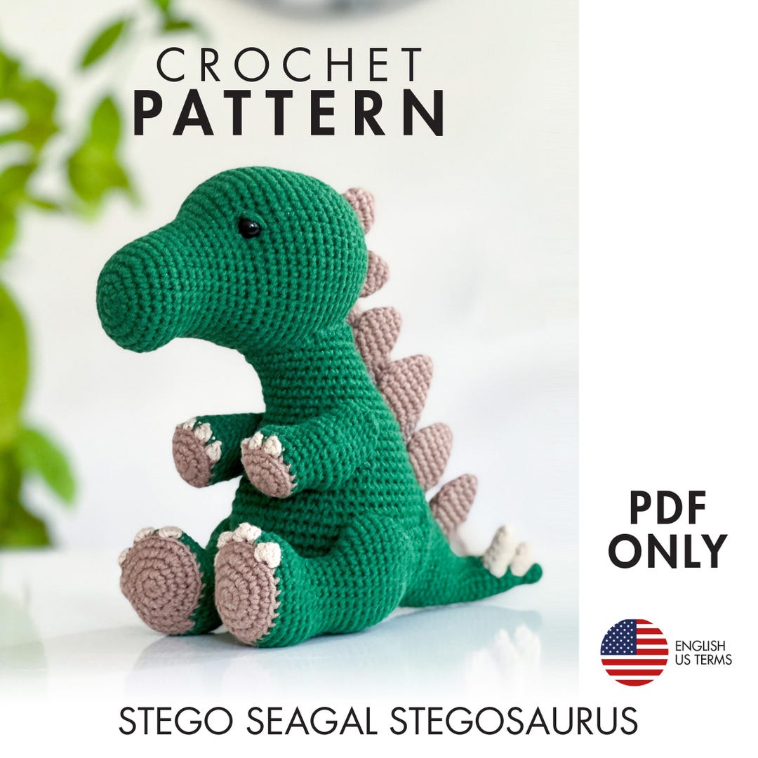 CROCHET PATTERN: Stegosaurus - Stego Seagal– Amigurumi Dinosaur Crochet ...