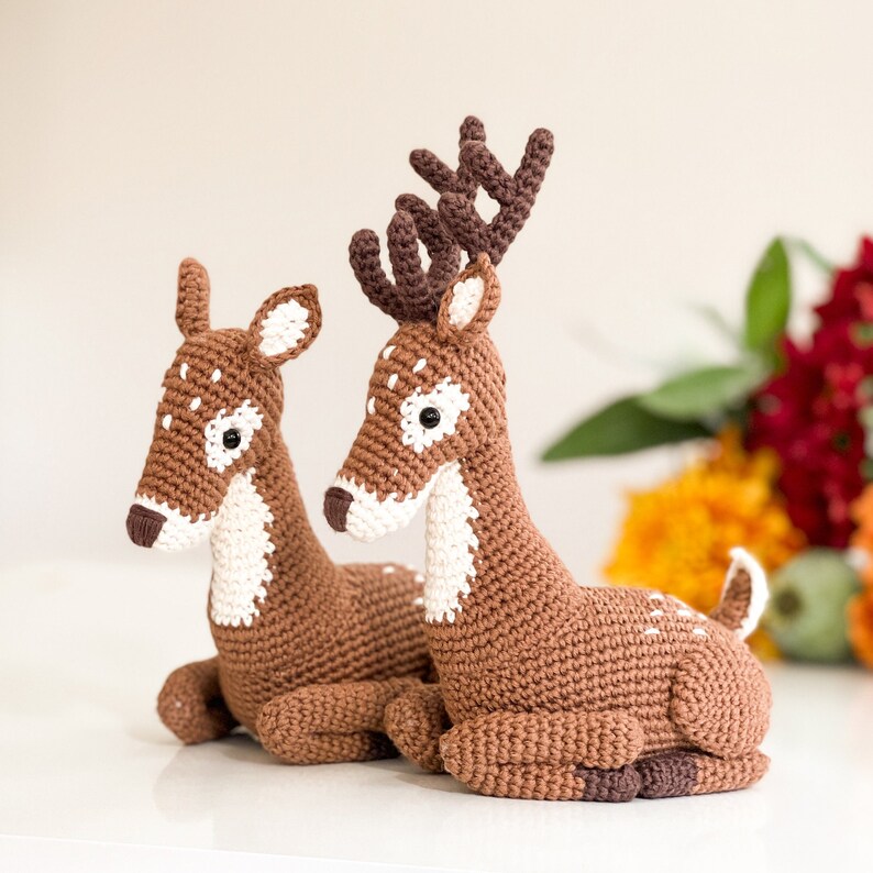 CROCHET PATTERN: the Fallow Deer Family Amigurumi Deer / - Etsy