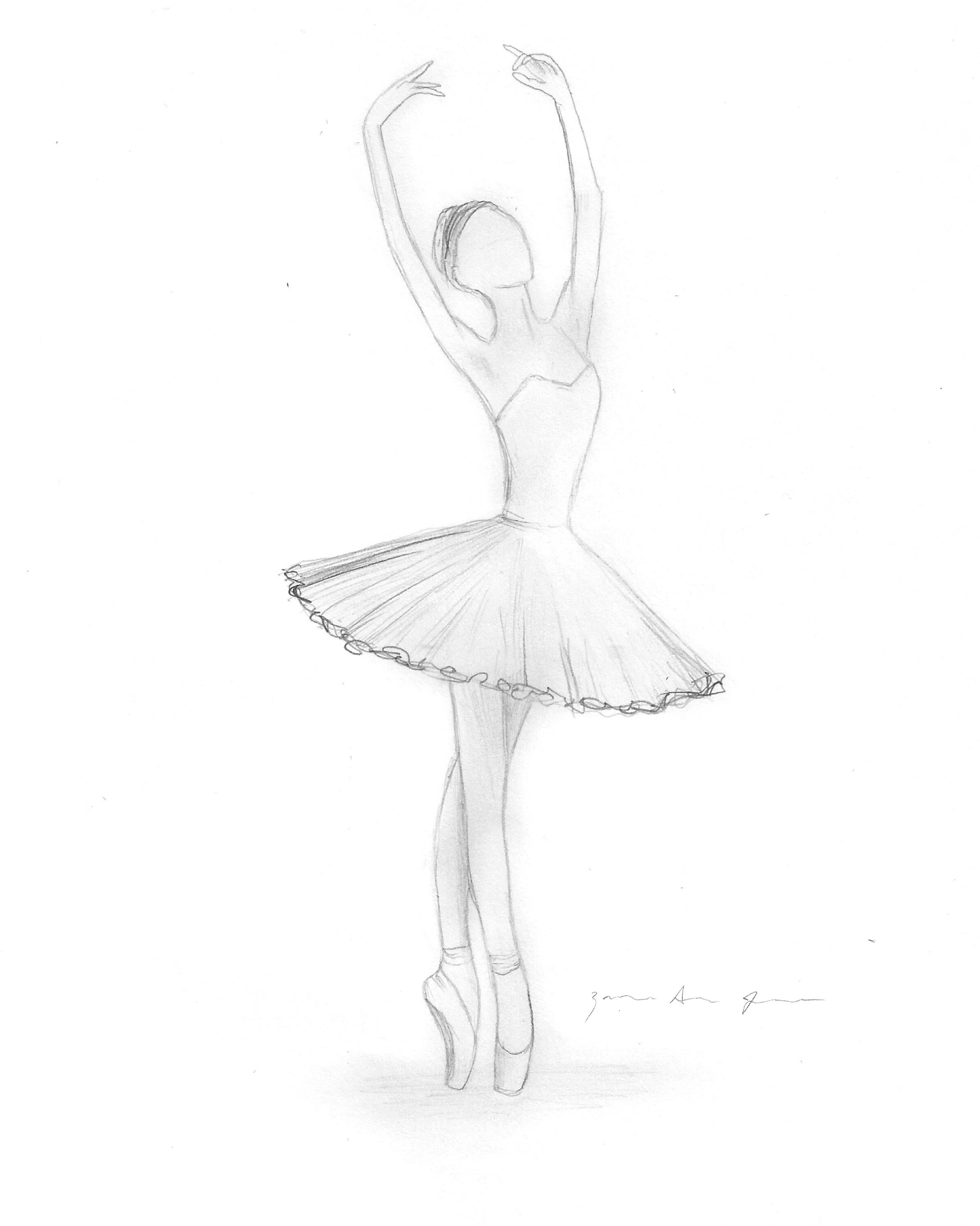 Fifth Position Sketch, PRINTABLE Wall Art, Balletprints, Wall Decor ...