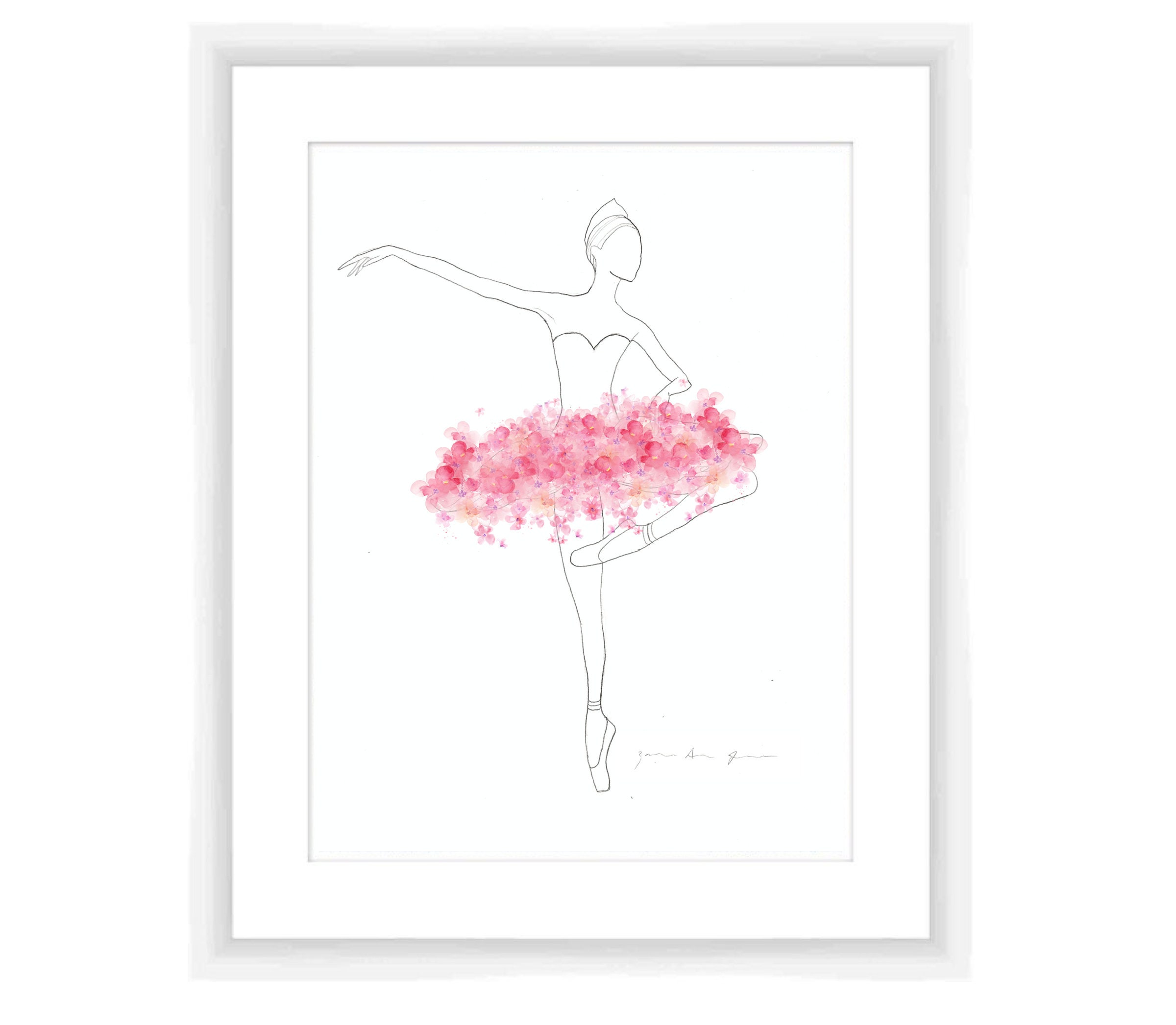 Set of 4 Ballet Prints in Pink, PRINTABLE Wall Art, Balletprints, Wall ...