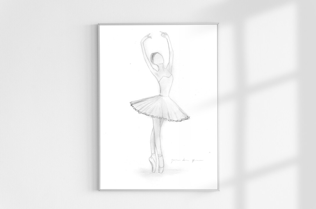 Fifth Position Sketch, PRINTABLE Wall Art, Balletprints, Wall Decor ...