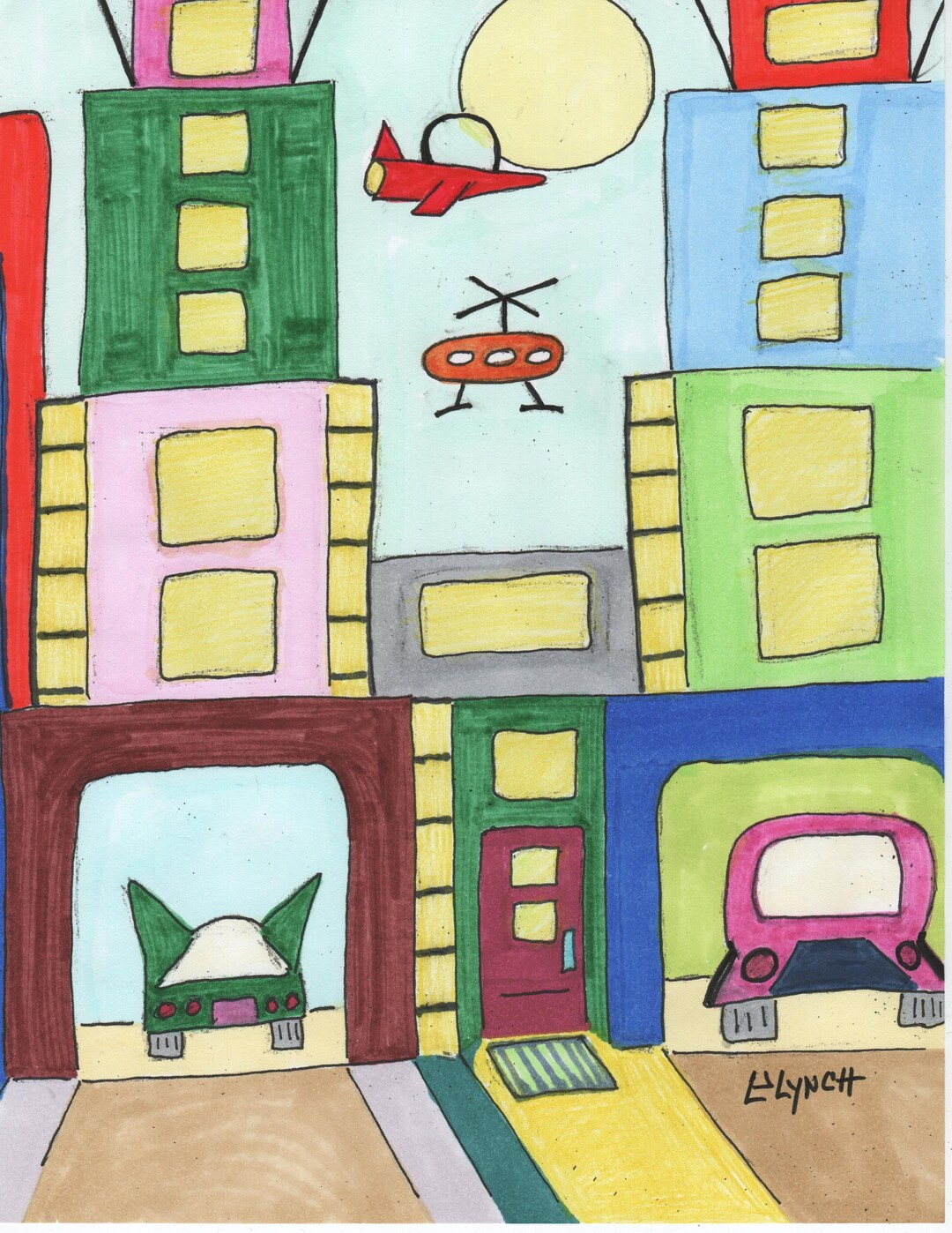 Cartoon Cityscape Art Print, Kids Room Decor (digital Download, Bonus ...