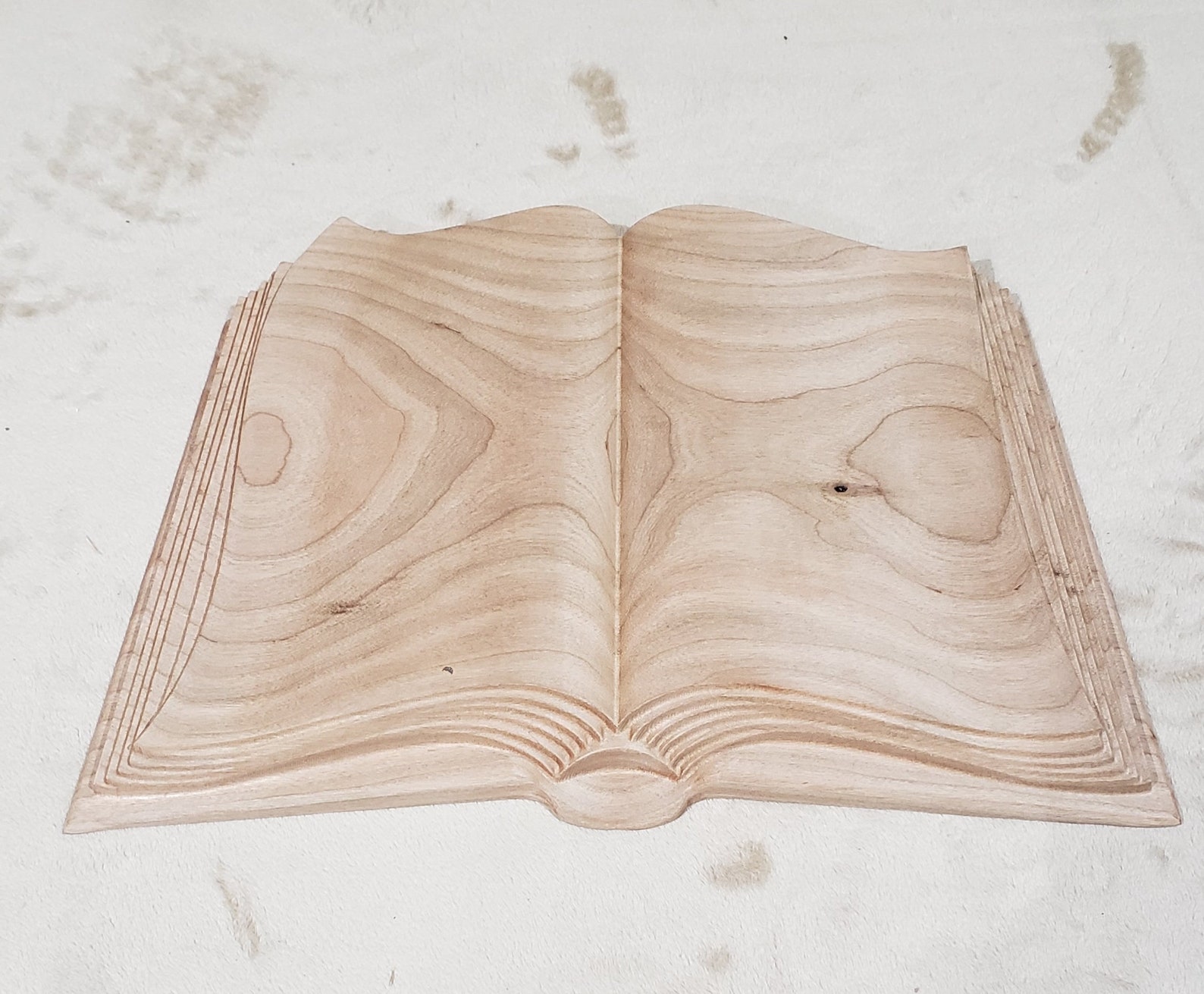 3D Precision Carved Open Book Made of Cherry Wood or Another Choice of ...