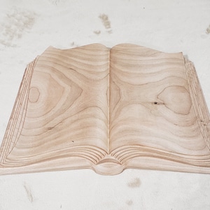 3D Precision Carved Open Book Made of Birch Wood or Another Choice of ...