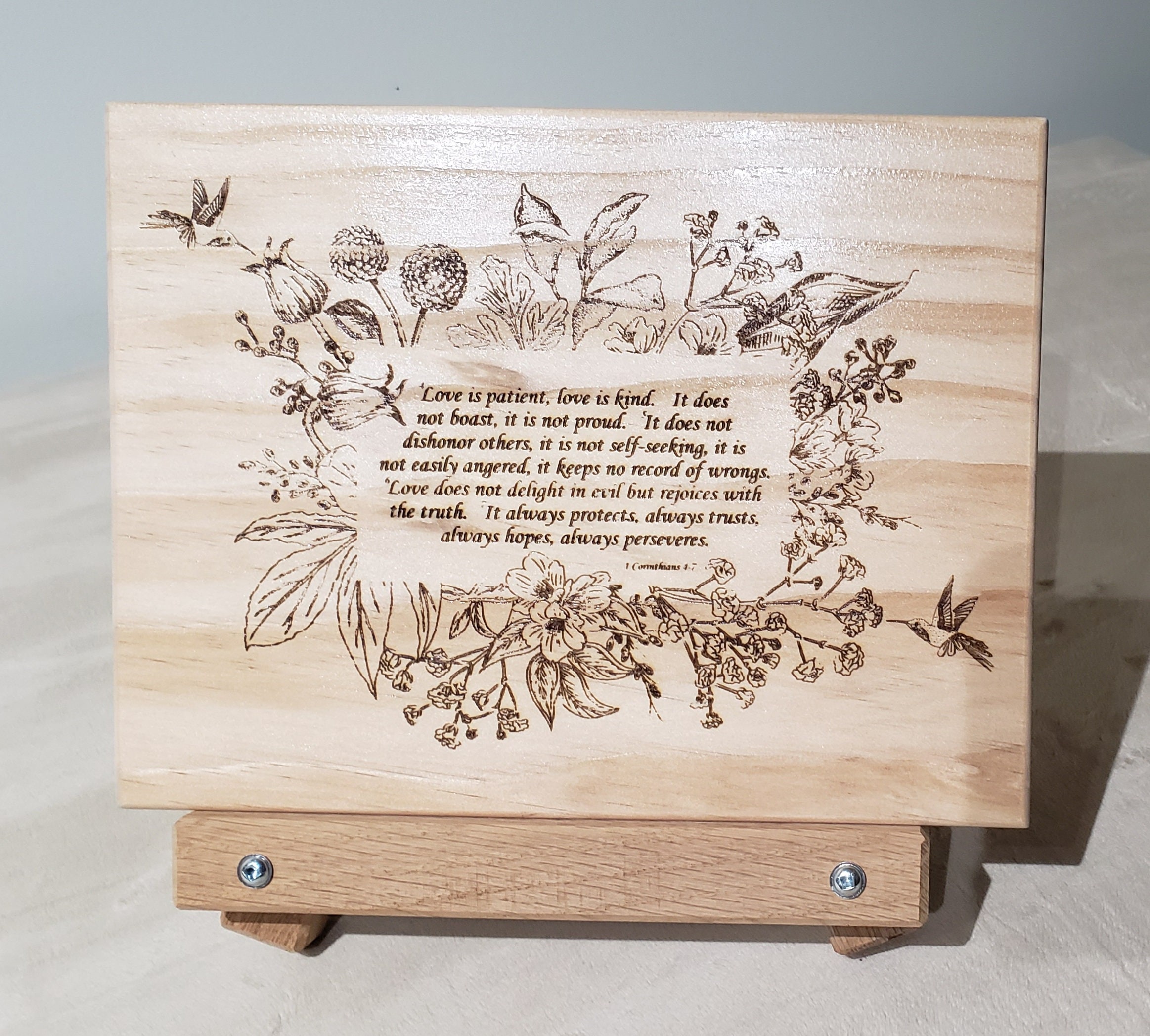 Love is Patient Wall Plaque Laser Engraved on Clear Pine and - Etsy