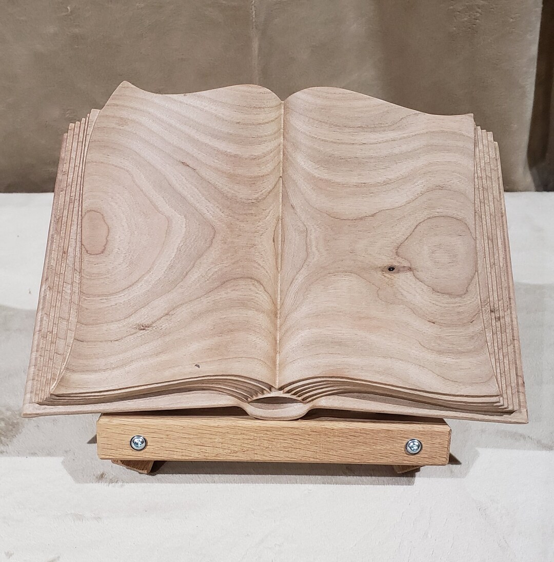 3D Precision Carved Open Book Made of Cherry Wood or Another Choice of ...