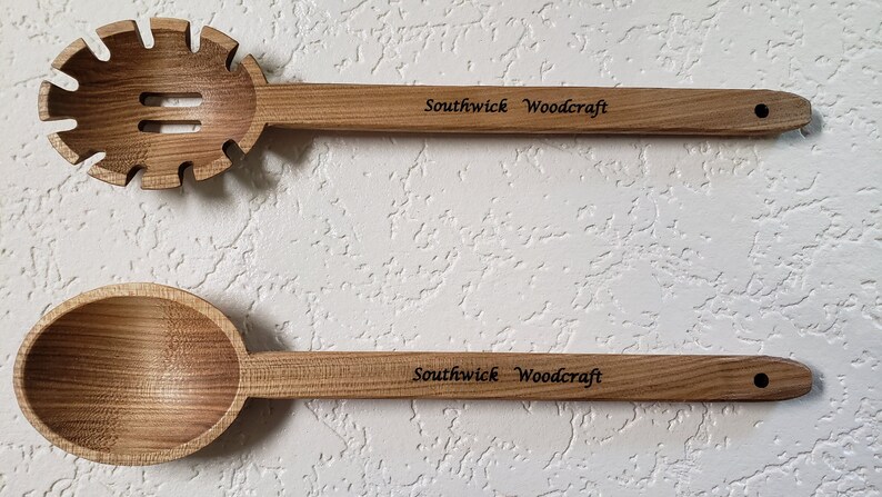 Wooden Spoon Set of Two Including Spaghetti and Soup Spoons. - Etsy
