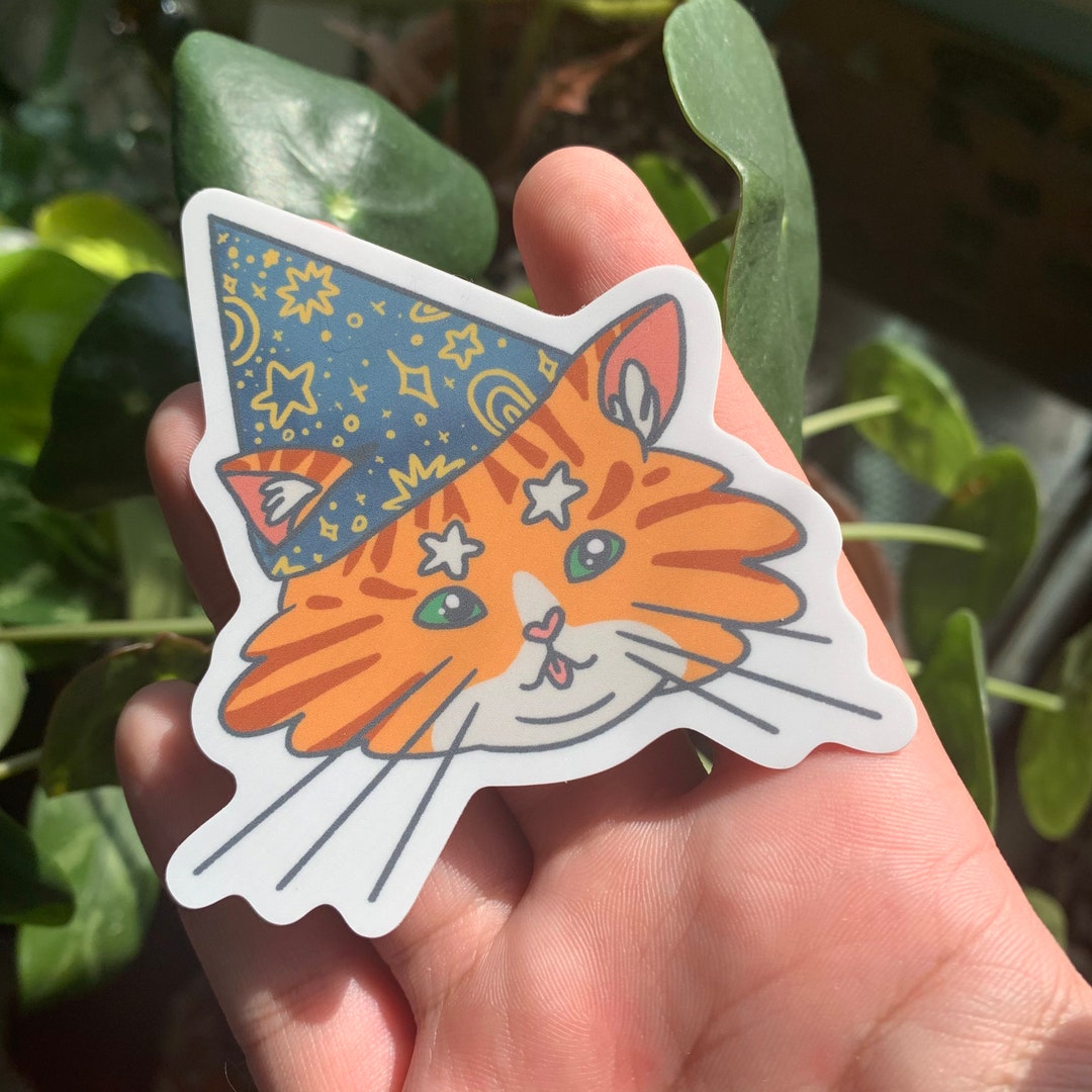 Wizard Cat Sticker - Etsy