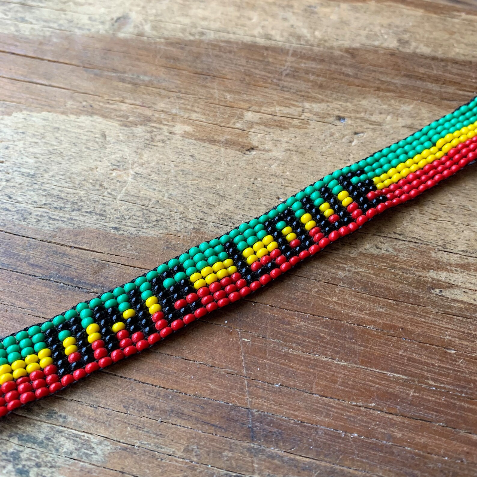 One Love Rasta Beaded Bracelet - Etsy