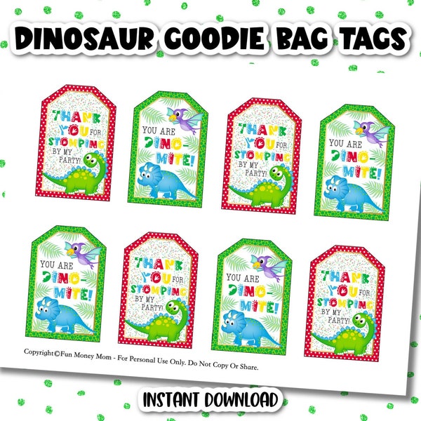 Dinosaur Goodie Bags - Etsy