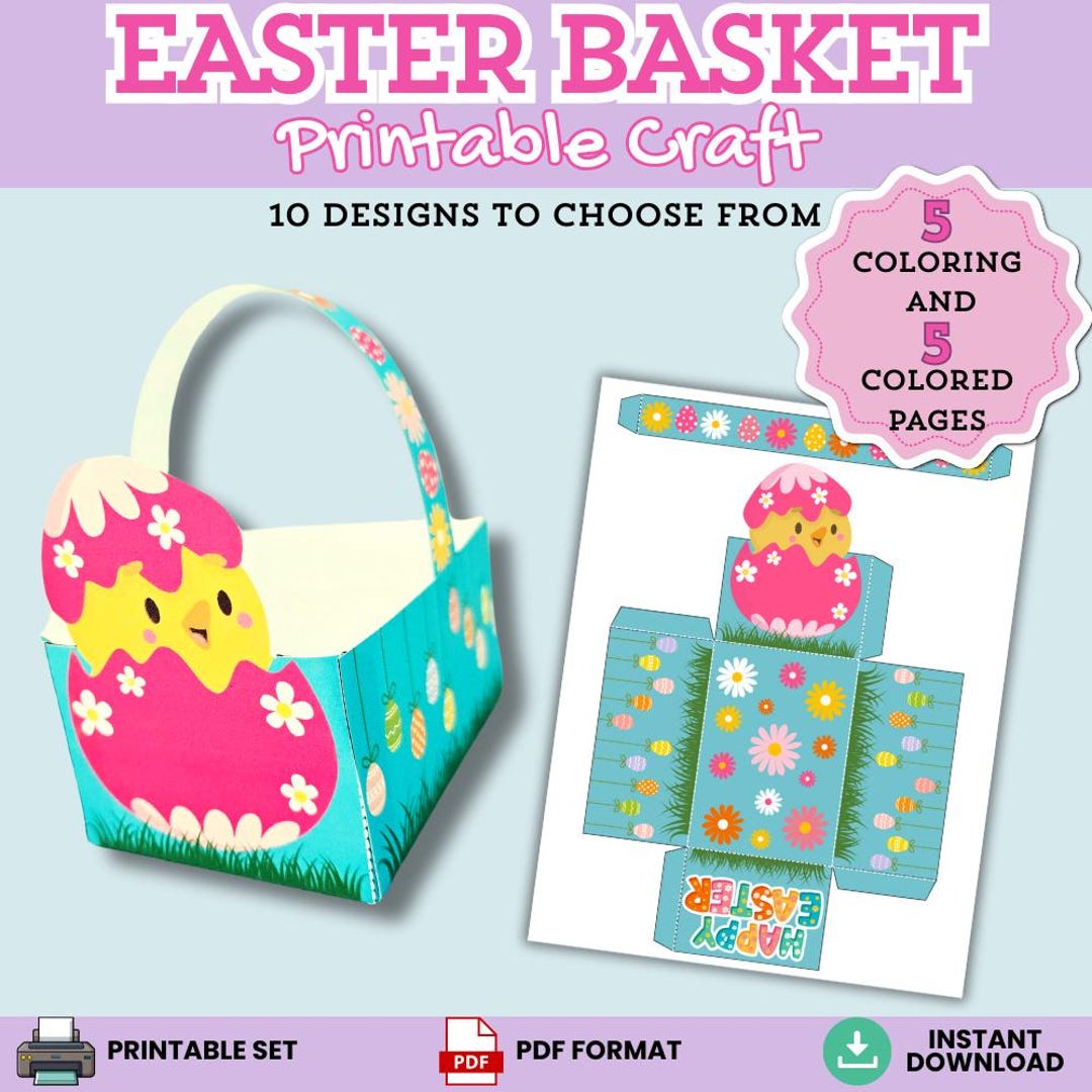 Printable Easter Basket Craft - Etsy