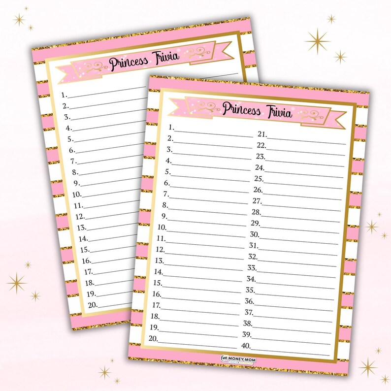 Princess Trivia Game - Printable Party Activity for Kids, Girls ...