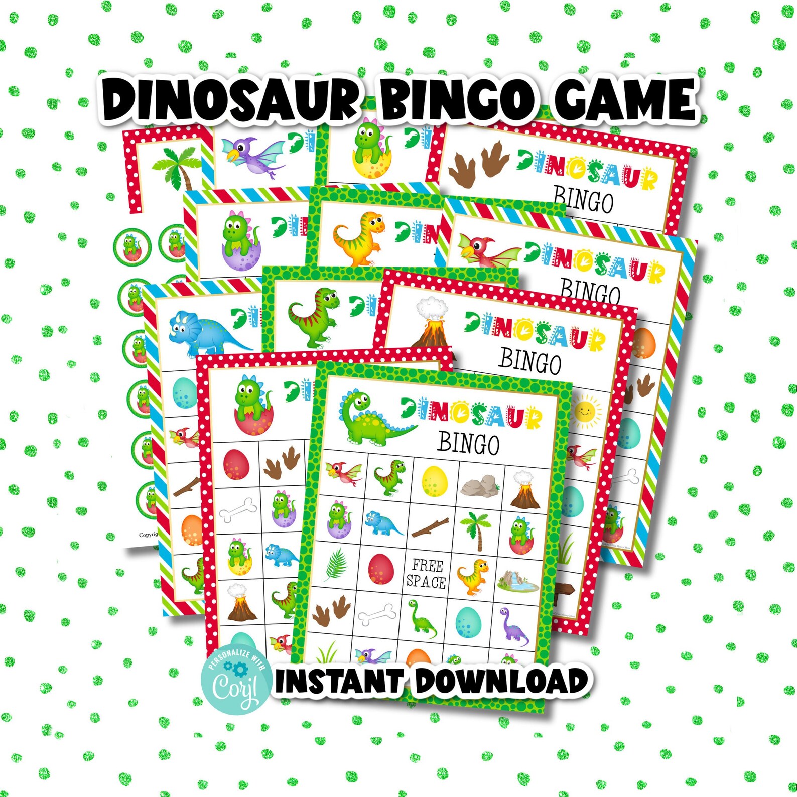 Dinosaur Bingo Game Dinosaur Game Dinosaur Party Games Kids | Etsy