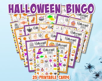 Halloween Bingo Game, Printable Halloween Game for Kids, Halloween ...