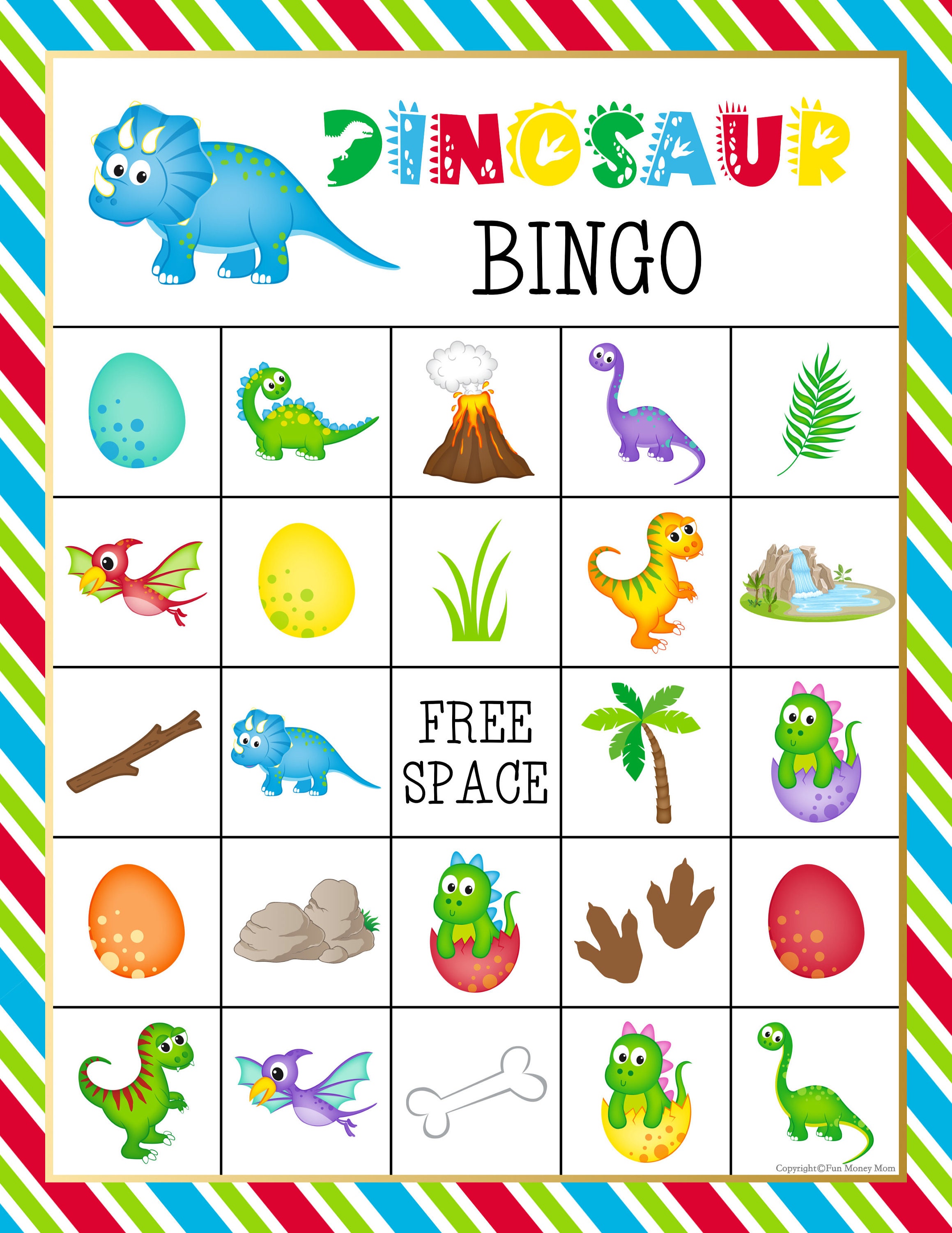Dinosaur Bingo Game, Dinosaur Game, Dinosaur Party Games, Kids Bingo - Etsy