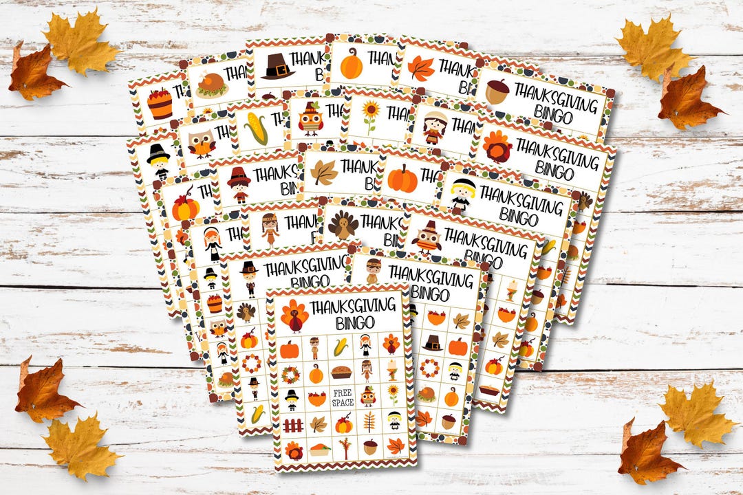 Thanksgiving Bingo Printable Game: Fall Holiday Party Activity for Kids ...