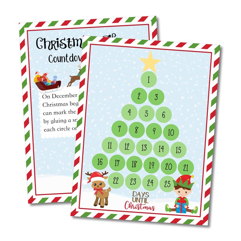 Elf Christmas Countdown Printable | Etsy