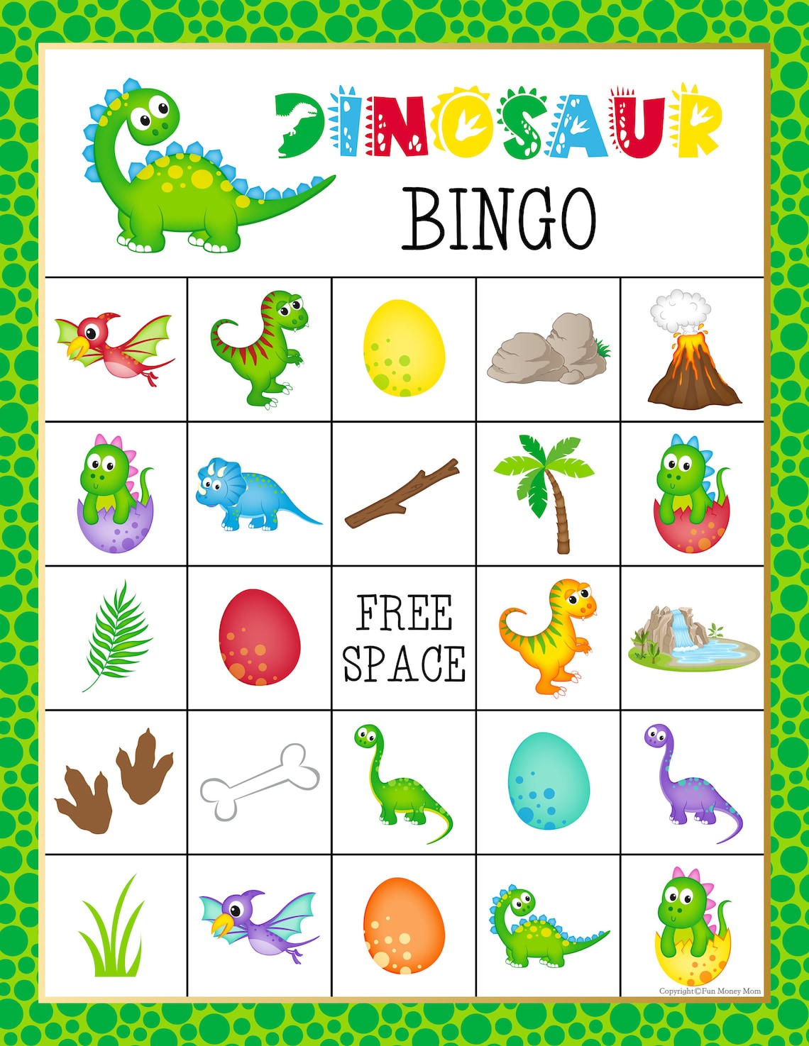 Dinosaur Bingo Game, Dinosaur Game, Dinosaur Party Games, Kids Bingo - Etsy